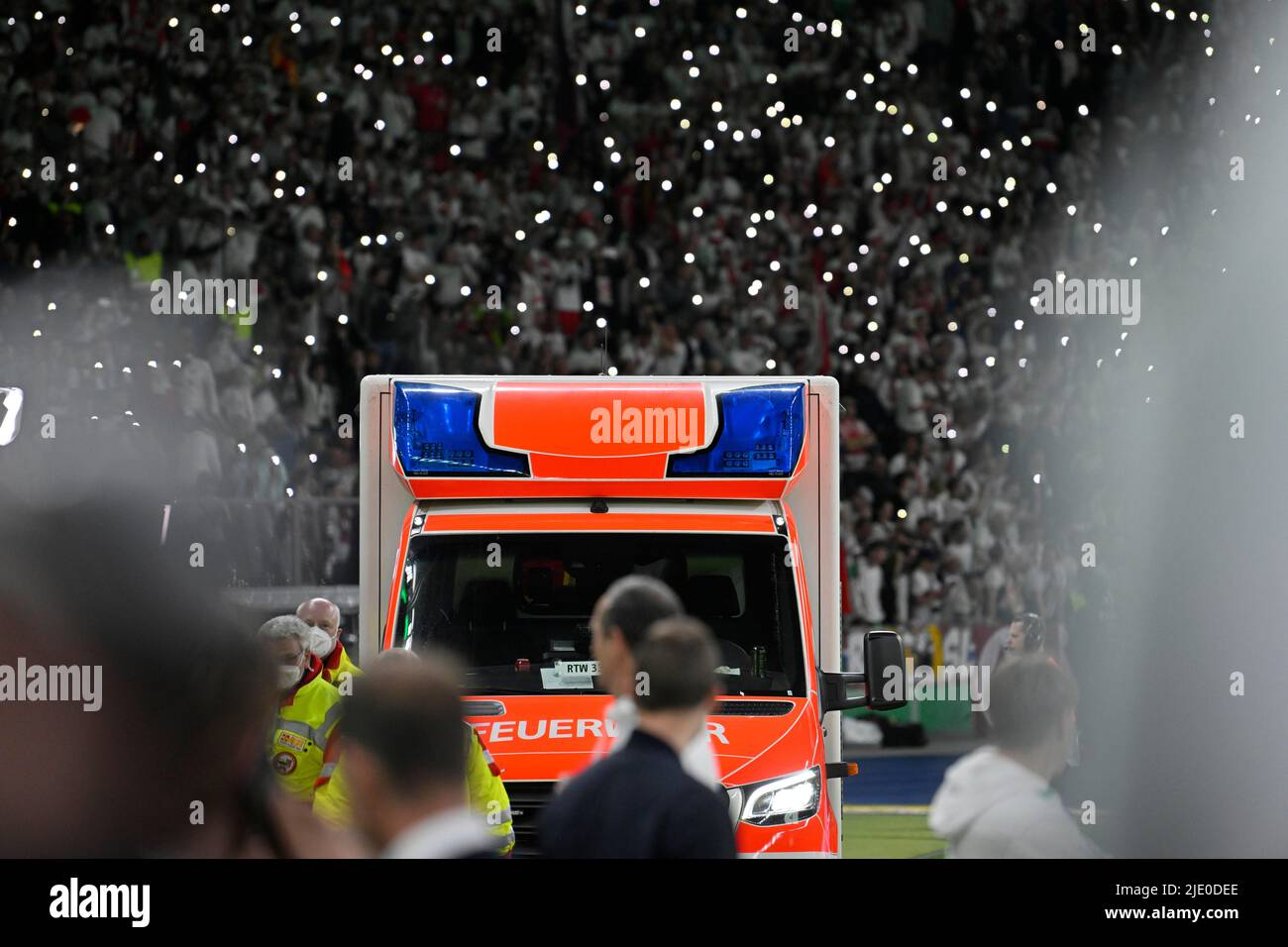 Medical emergency in front of the award ceremony, spectators show their ...