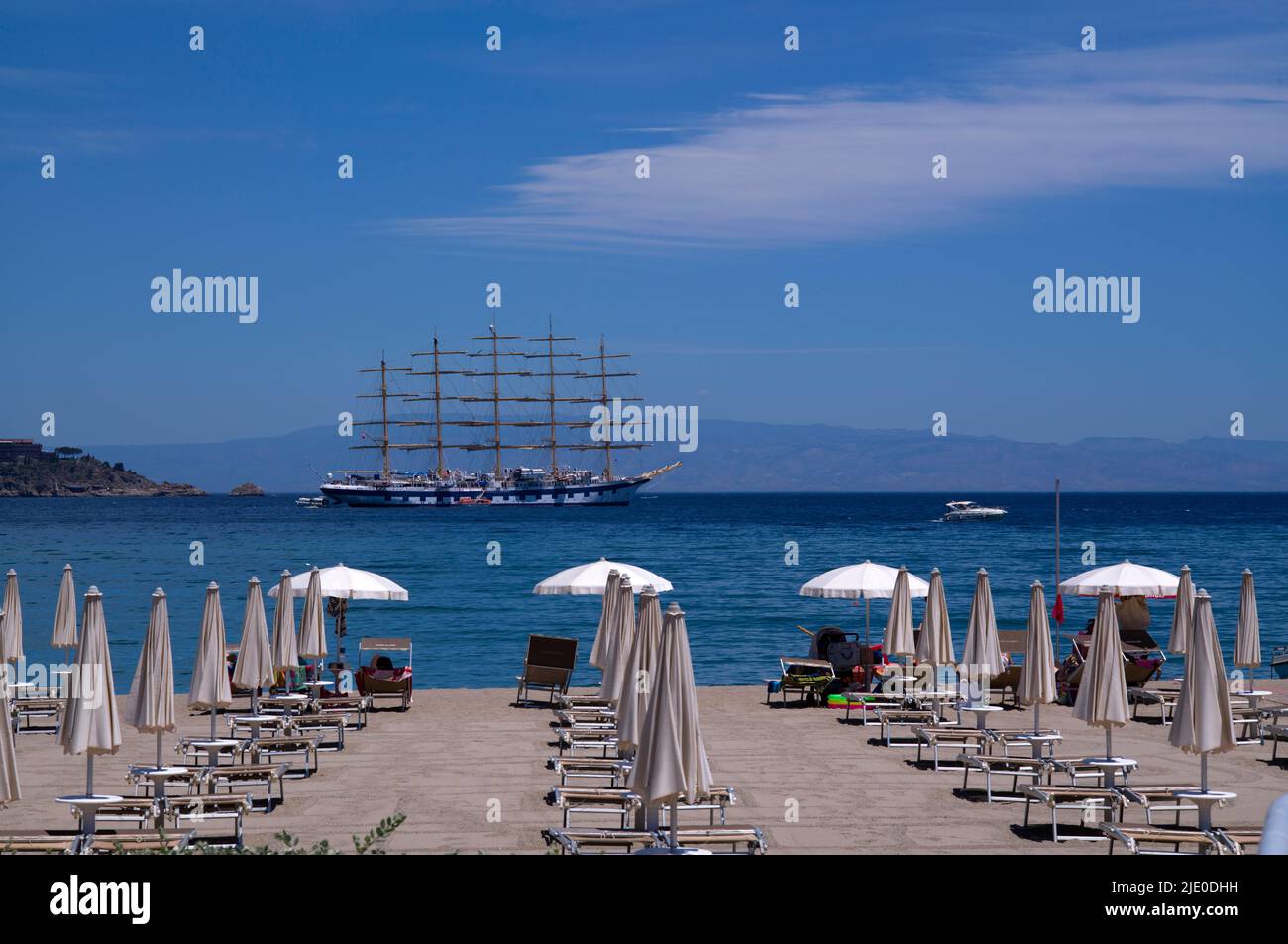 Royal Clipper, five-masted four-star luxury cruise ship in full rigging ...