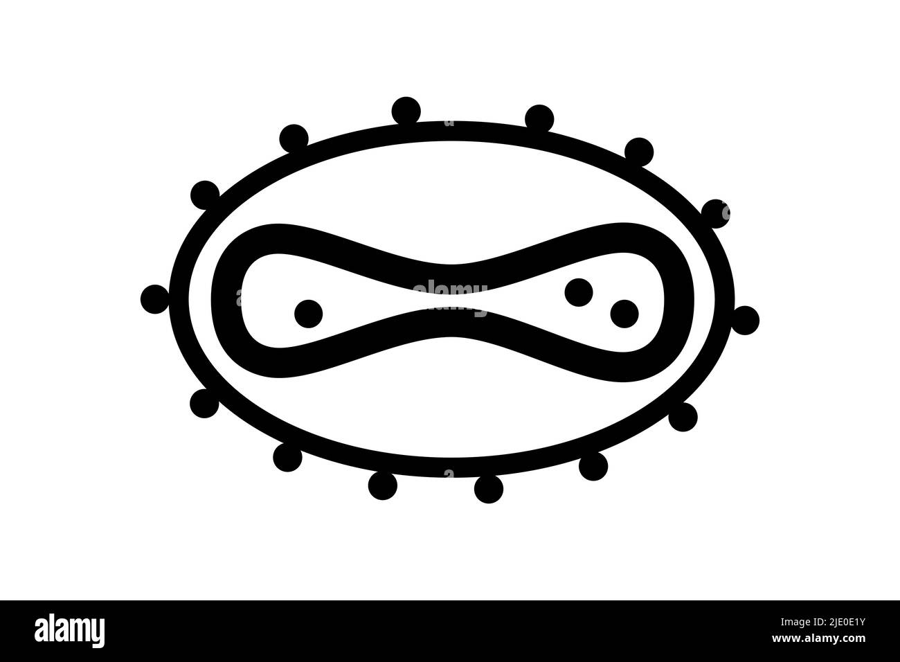 Monkeypox virus linear icon. Monkey pox bacteria cell infection ...
