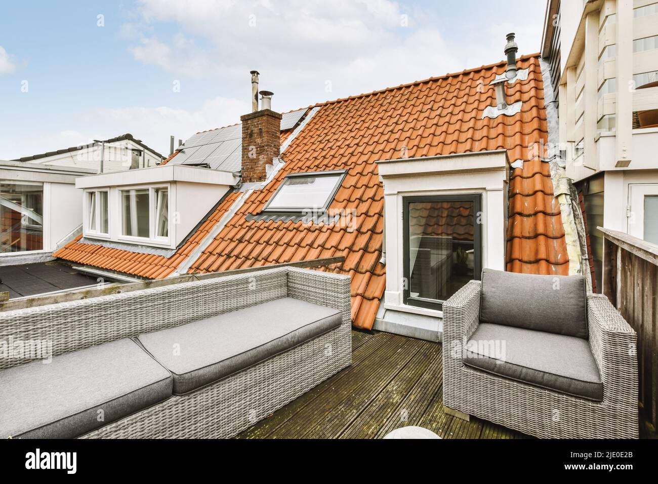 Open plan studio apartment with triangle shaped roof and construction ...