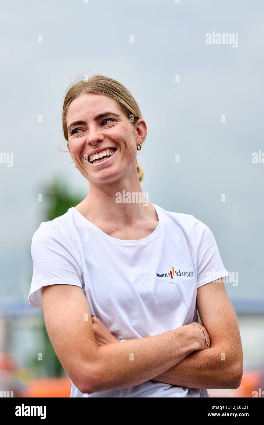 ROOSENDAAL - Demi Vollering during a press conference of Team SD Worx ...