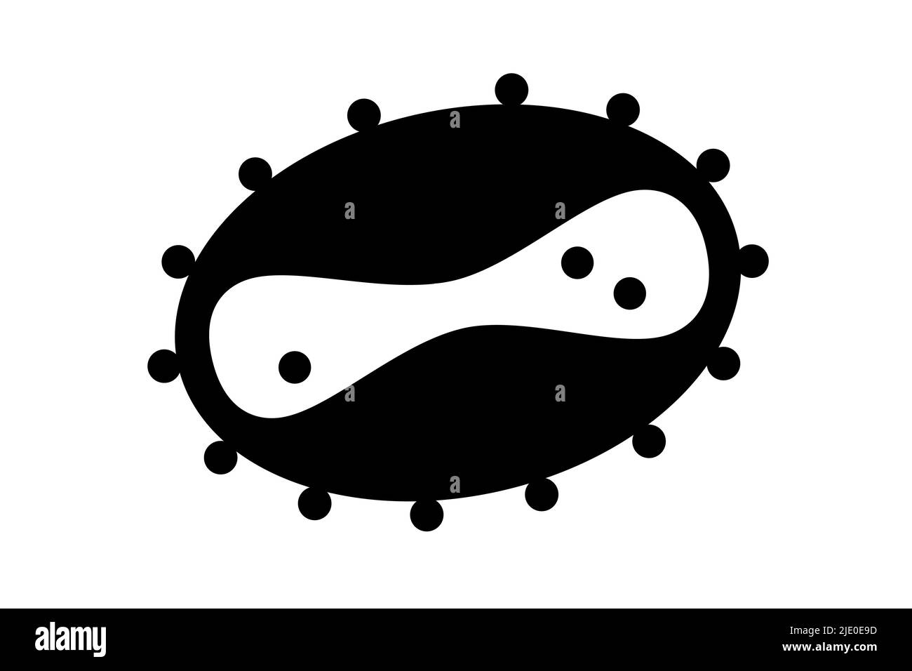Monkeypox virus black icon. Monkey pox bacteria cell infection pandemic ...