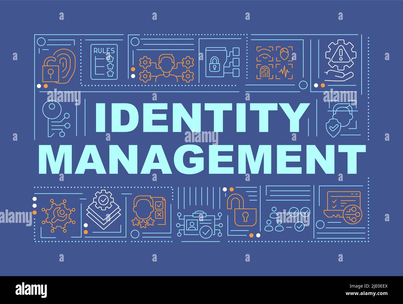 Identity management word concepts dark blue banner Stock Vector Image ...