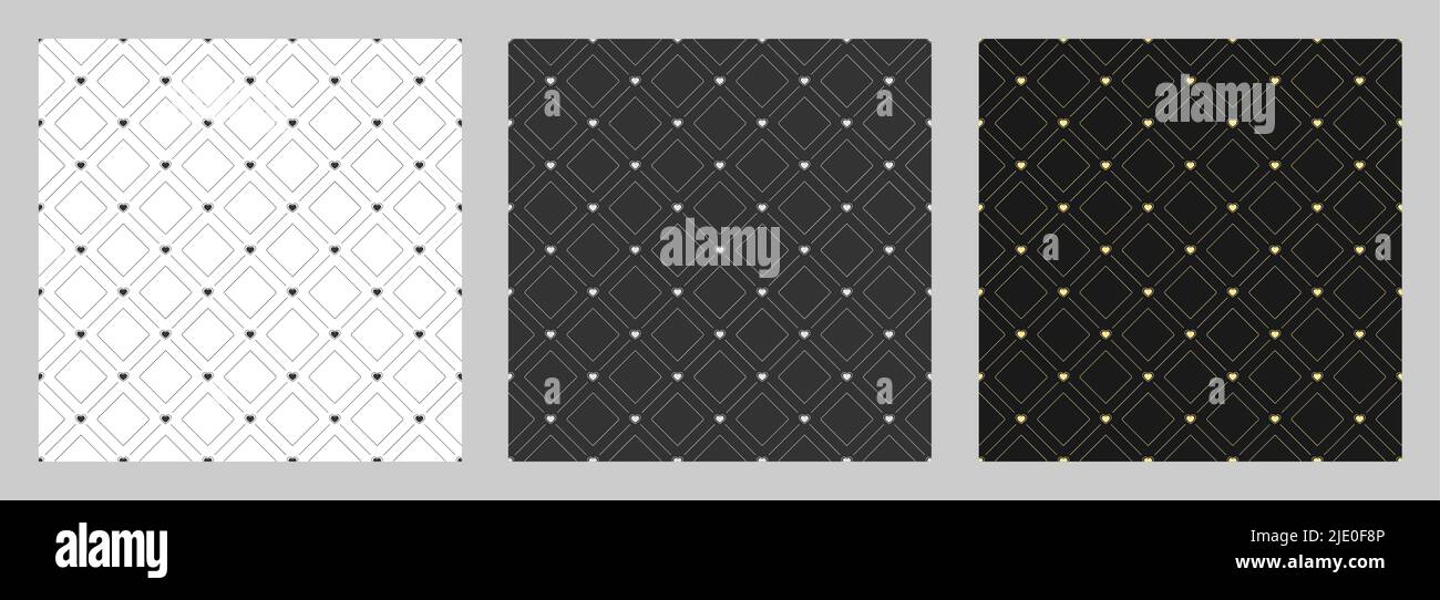 set of seamless patterns on a white and black background for textiles ...