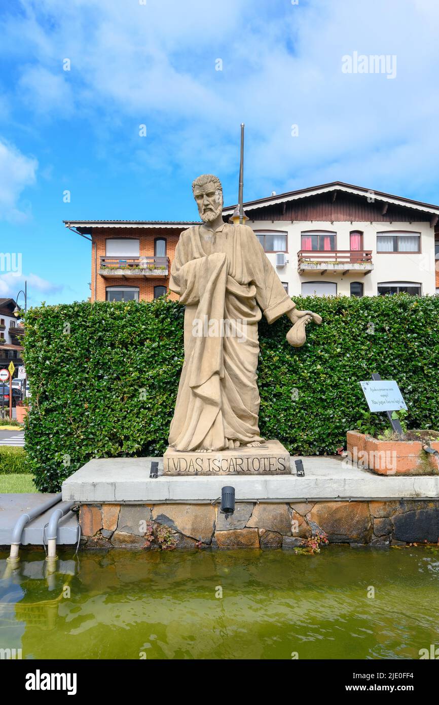 Gramado, RS, Brazil - May 17, 2022: monument of Judas Iscariot, on Sao ...