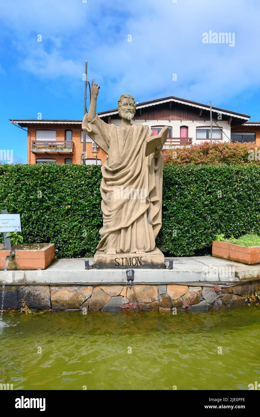 Gramado, RS, Brazil - May 17, 2022: monument of Simon, on Sao Pedro ...