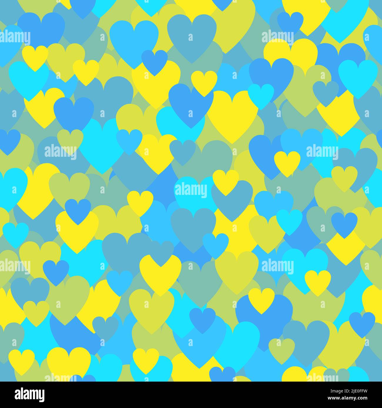 Blue and yellow heart pattern. Decorative Vector texture for Valentines ...