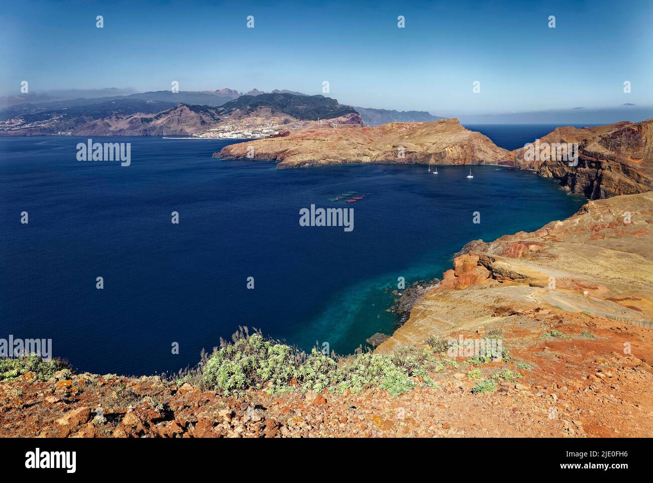 View from the hiking trail on Cape Ponta de Sao Lourenco, Saint ...