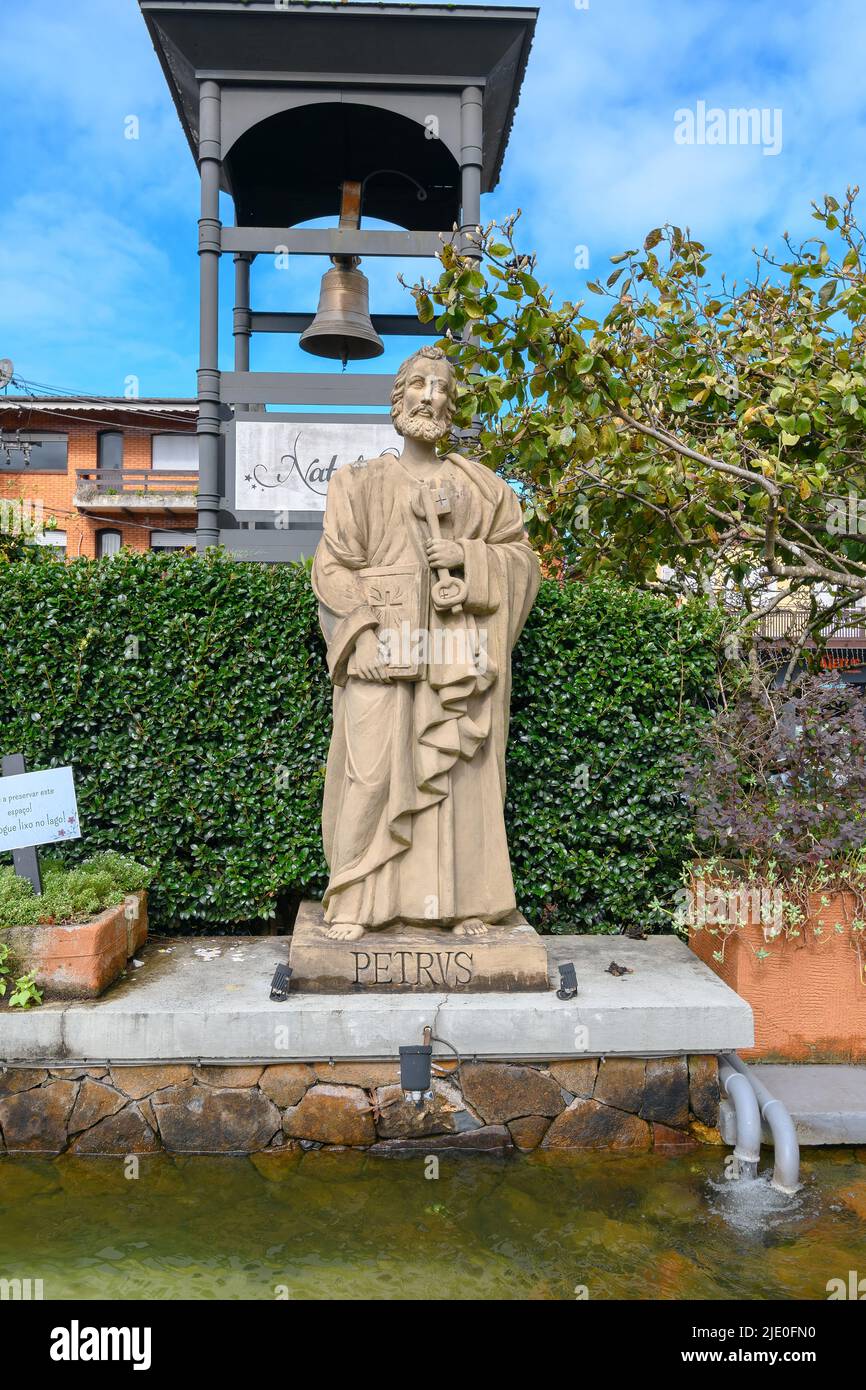 Gramado, RS, Brazil - May 17, 2022: monument of Simon Peter, on Sao ...