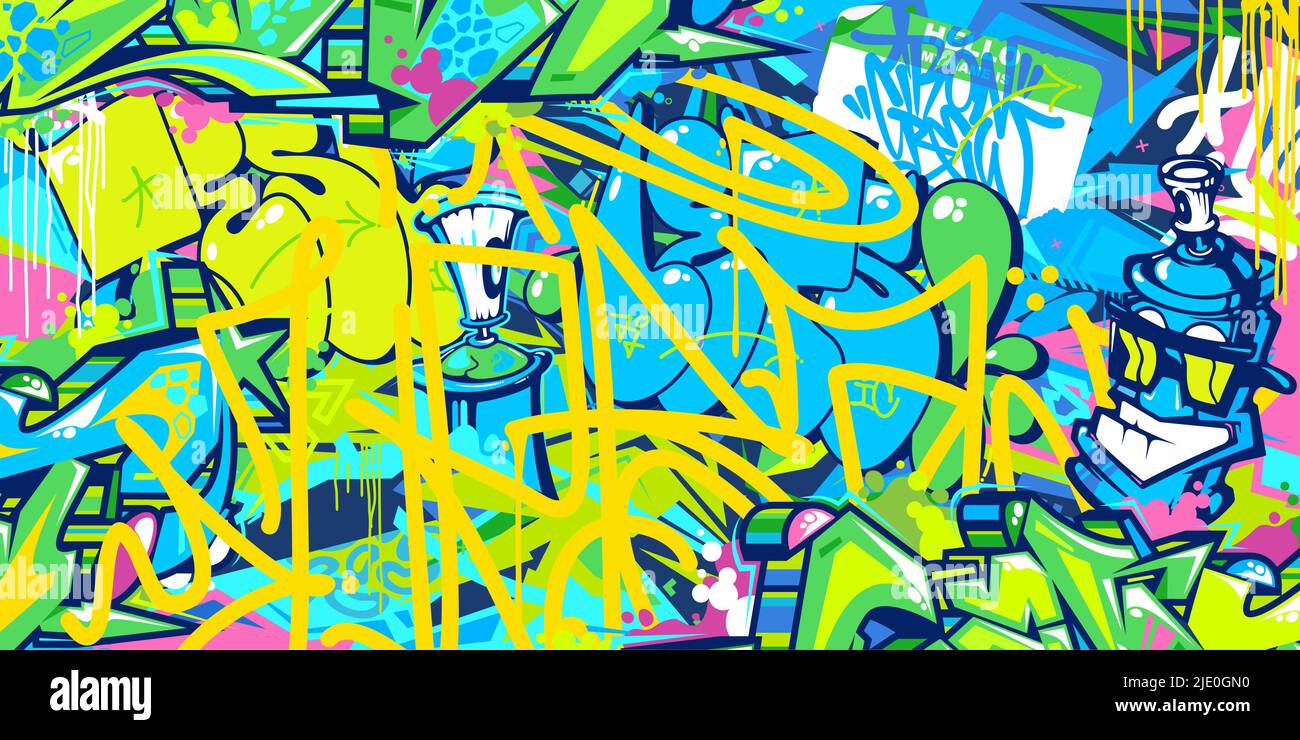 Hiphop Abstract Urban Street Art Graffiti Style Vector Illustration ...