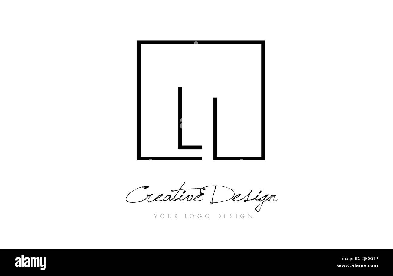 LI Square Framed Letter Logo Design Vector with Black and White Colors ...