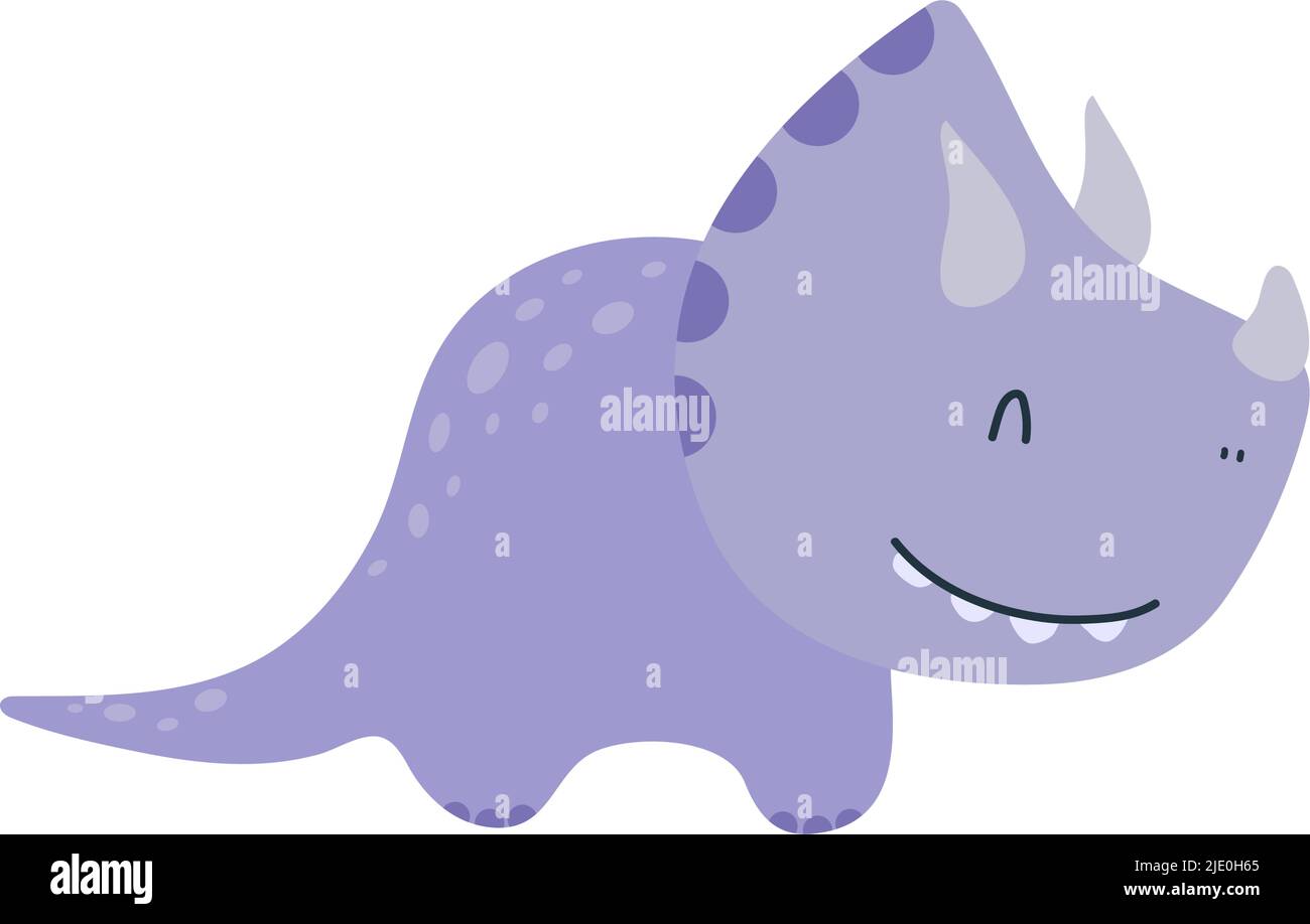 Triceratops Clipart in Cute Cartoon Style Beautiful Clip Art Dinosaur ...
