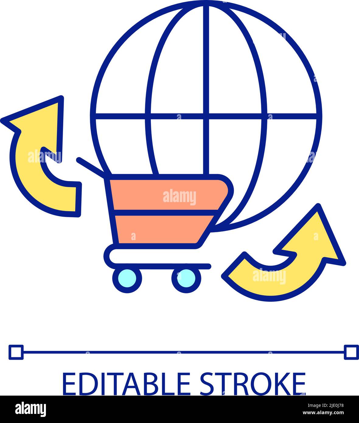 Worldwide shopping RGB color icon Stock Vector Image & Art - Alamy