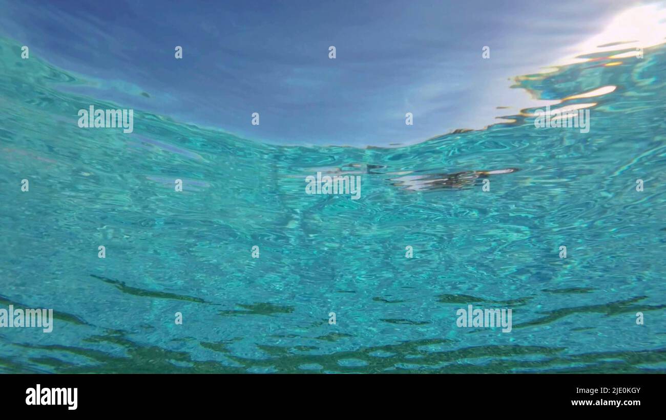 Red Sea, Egypt. 24th June, 2022. Sunlight rays shining through blue ...