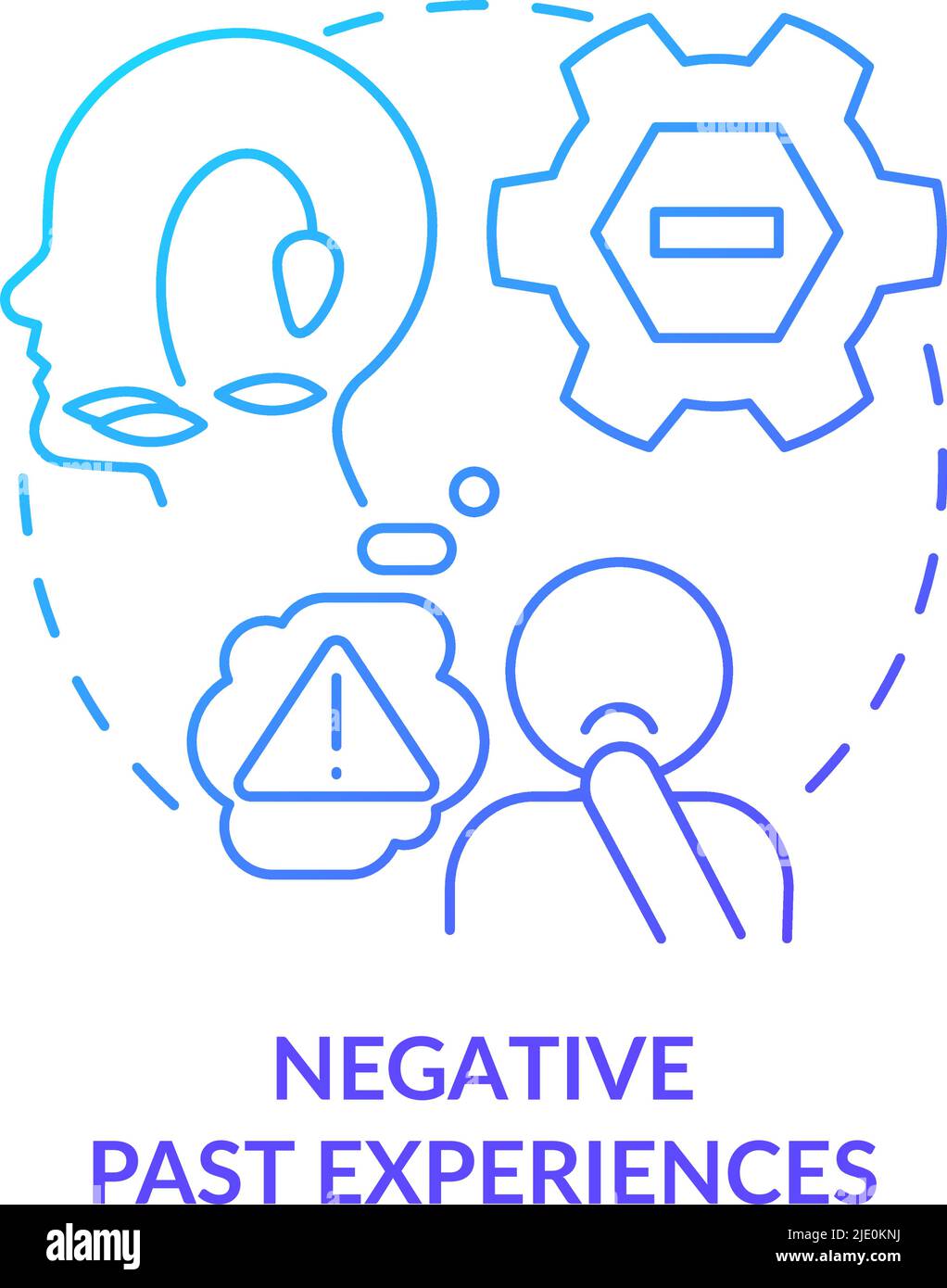 Negative past experiences blue gradient concept icon Stock Vector Image & Art - Alamy