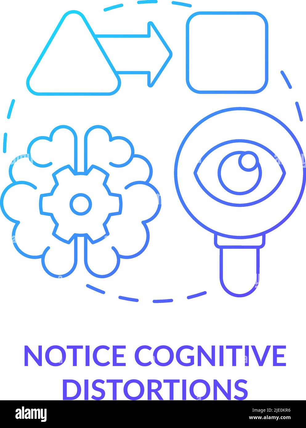 Notice cognitive distortions blue gradient concept icon Stock Vector ... Notice cognitive distortions blue gradient concept icon Stock Vector ...