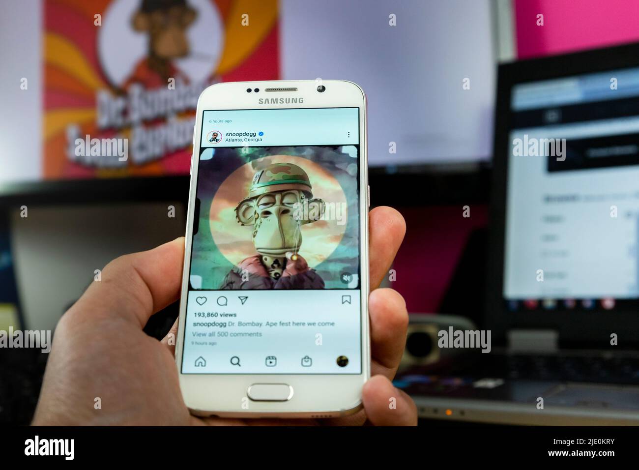 Belgrade, Serbia - Jun 23, 2022: Bored Ape NFT from Yacht Club NFT ...