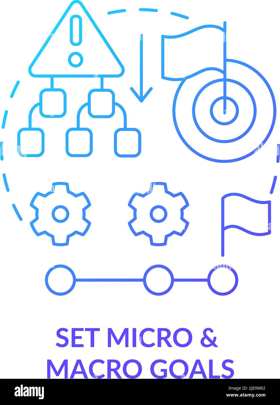 Set micro and macro goals blue gradient concept icon Stock Vector Image ...