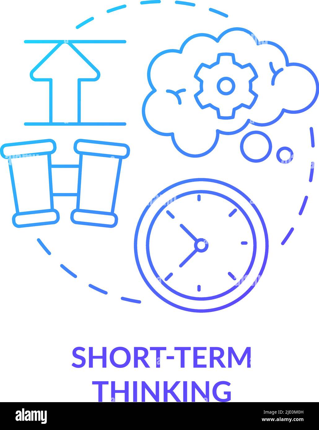 Short term thinking blue gradient concept icon Stock Vector Image & Art ...