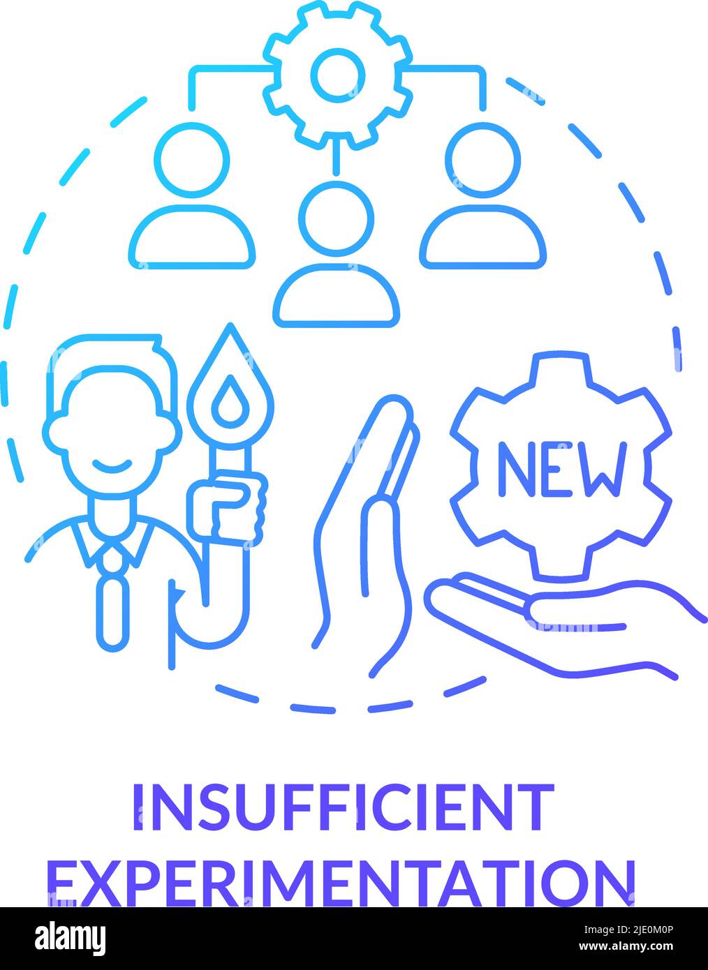 Insufficient experimentation blue gradient concept icon Stock Vector ...
