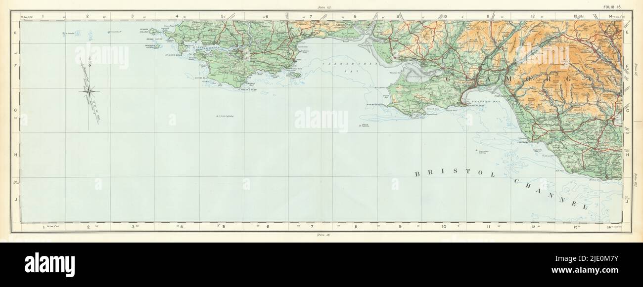 Vintage map of carmarthen, wales hi-res stock photography and images ...