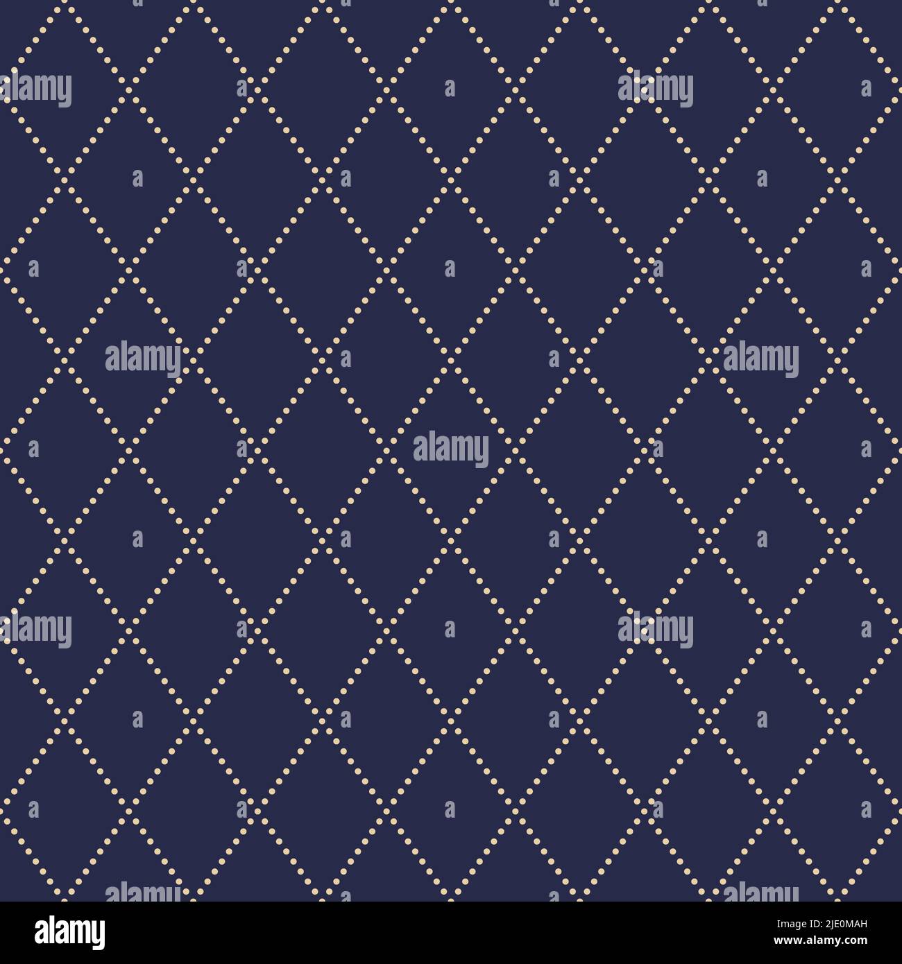 Geometric vector dark blue and yellow dotted grid. Seamless abstract ...