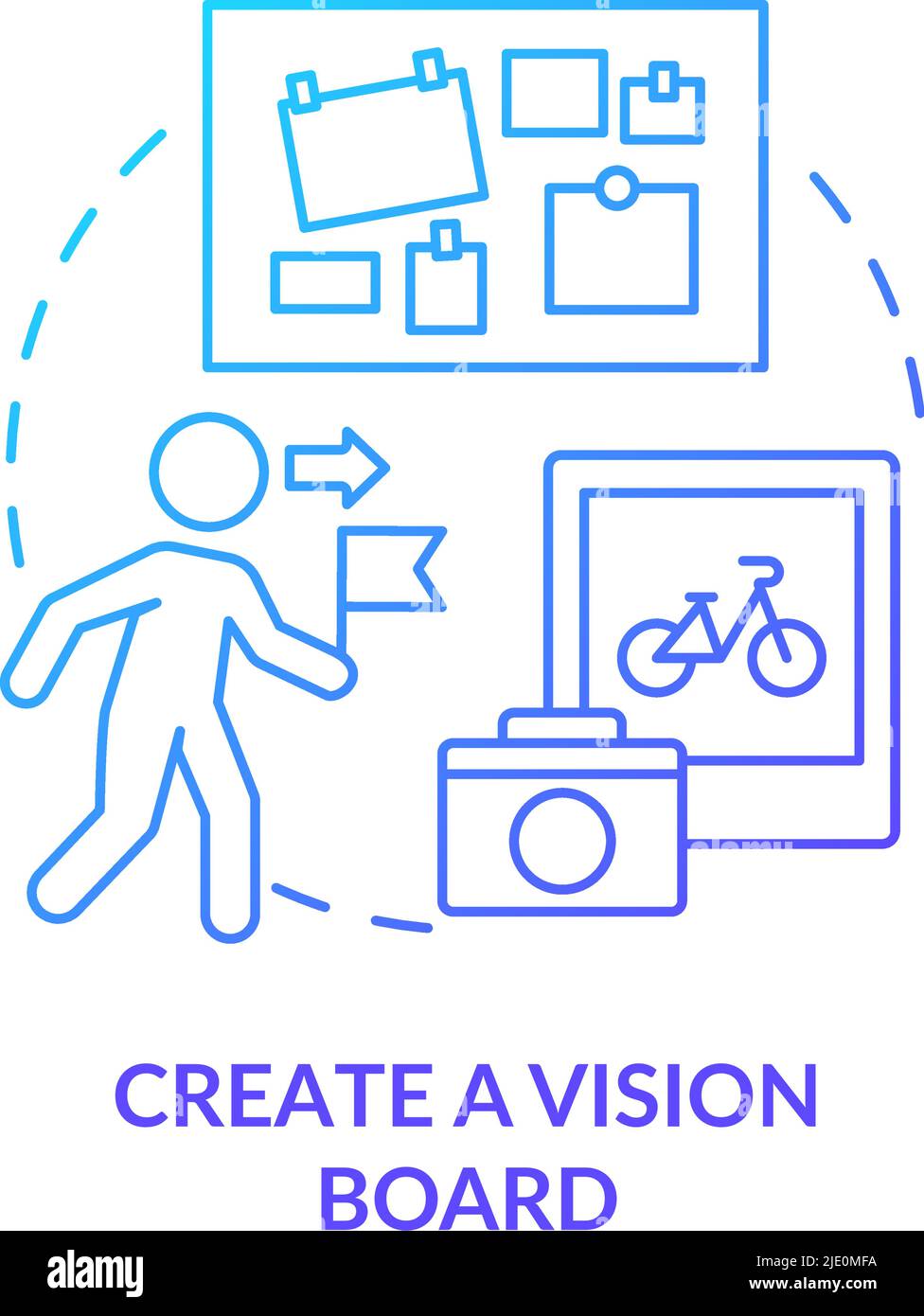 Create vision board blue gradient concept icon Stock Vector Image & Art ...