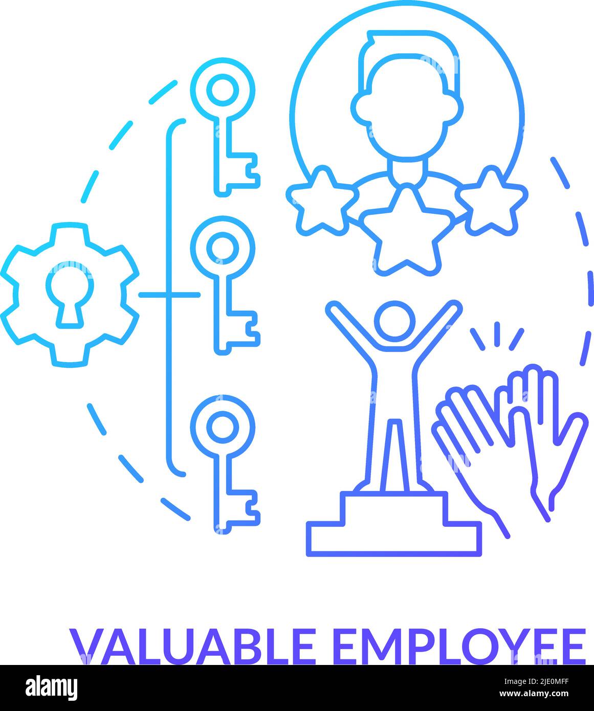 Valuable employee blue gradient concept icon Stock Vector Image & Art ...