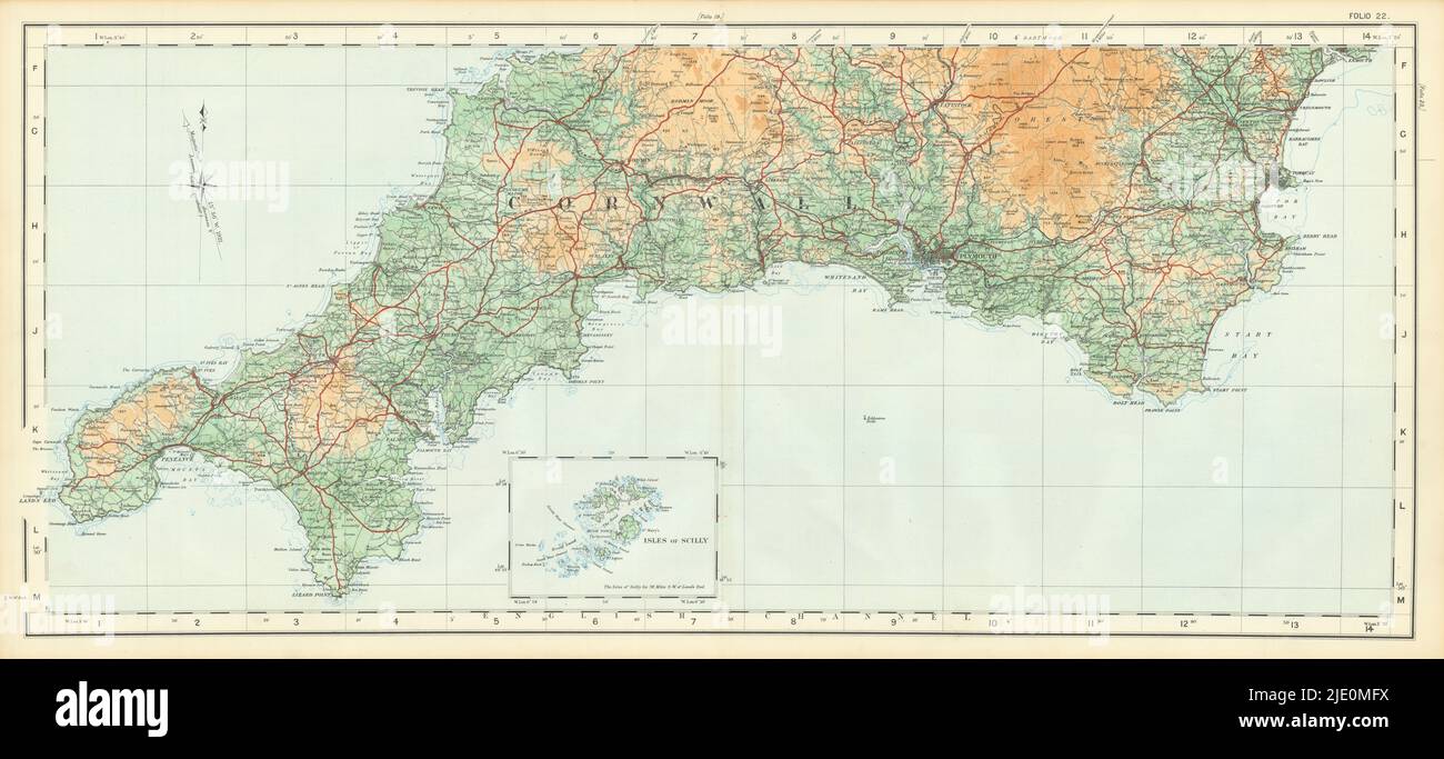 Cornwall & south Devon. English Riviera. Dartmoor ORDNANCE SURVEY 1922 ...
