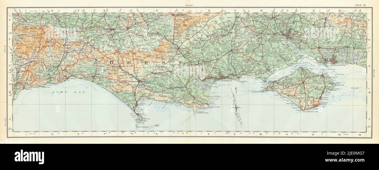 Jurassic coast map for dorset hi-res stock photography and images - Alamy
