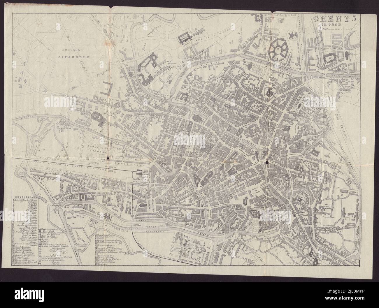 BELGIUM. Ghent. Gent. Gand. town city plan 1882 old antique map chart ...