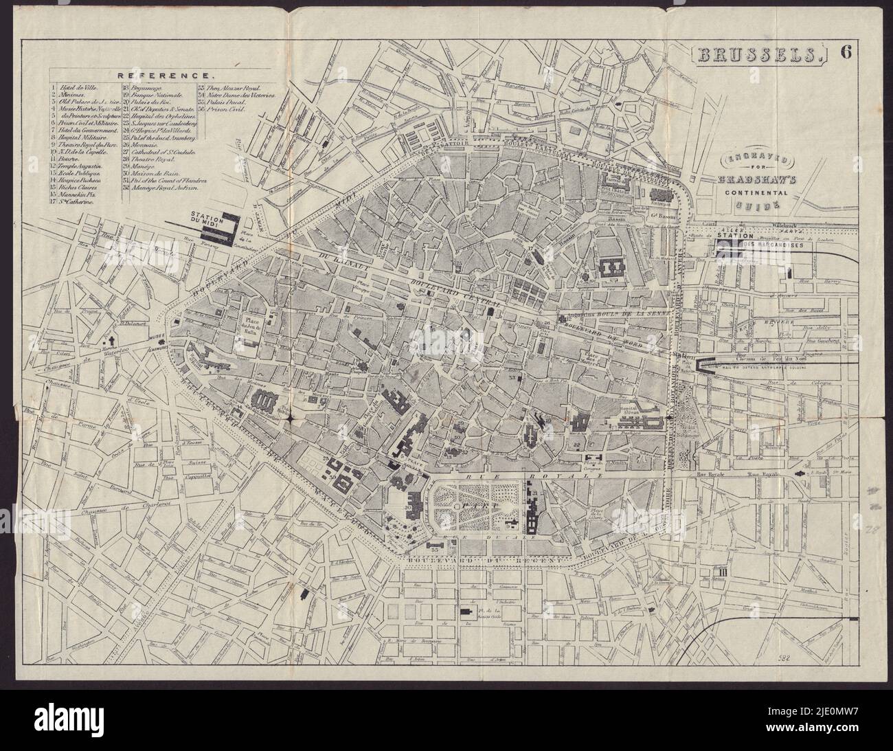 BRUSSELS. Brussel. Bruxelles. town city plan 1882 old antique map chart ...