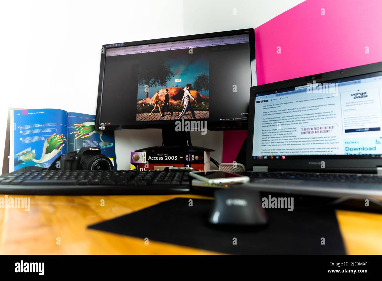 Belgrade, Serbia - Jun 23, 2022: Beeple, Crossroads NFT art sold for 6. ...