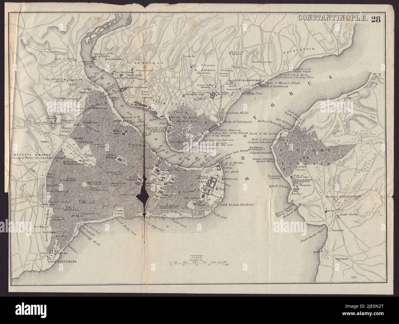 TURKEY. Constantinople. Istanbul. town city plan 1882 old antique map ...