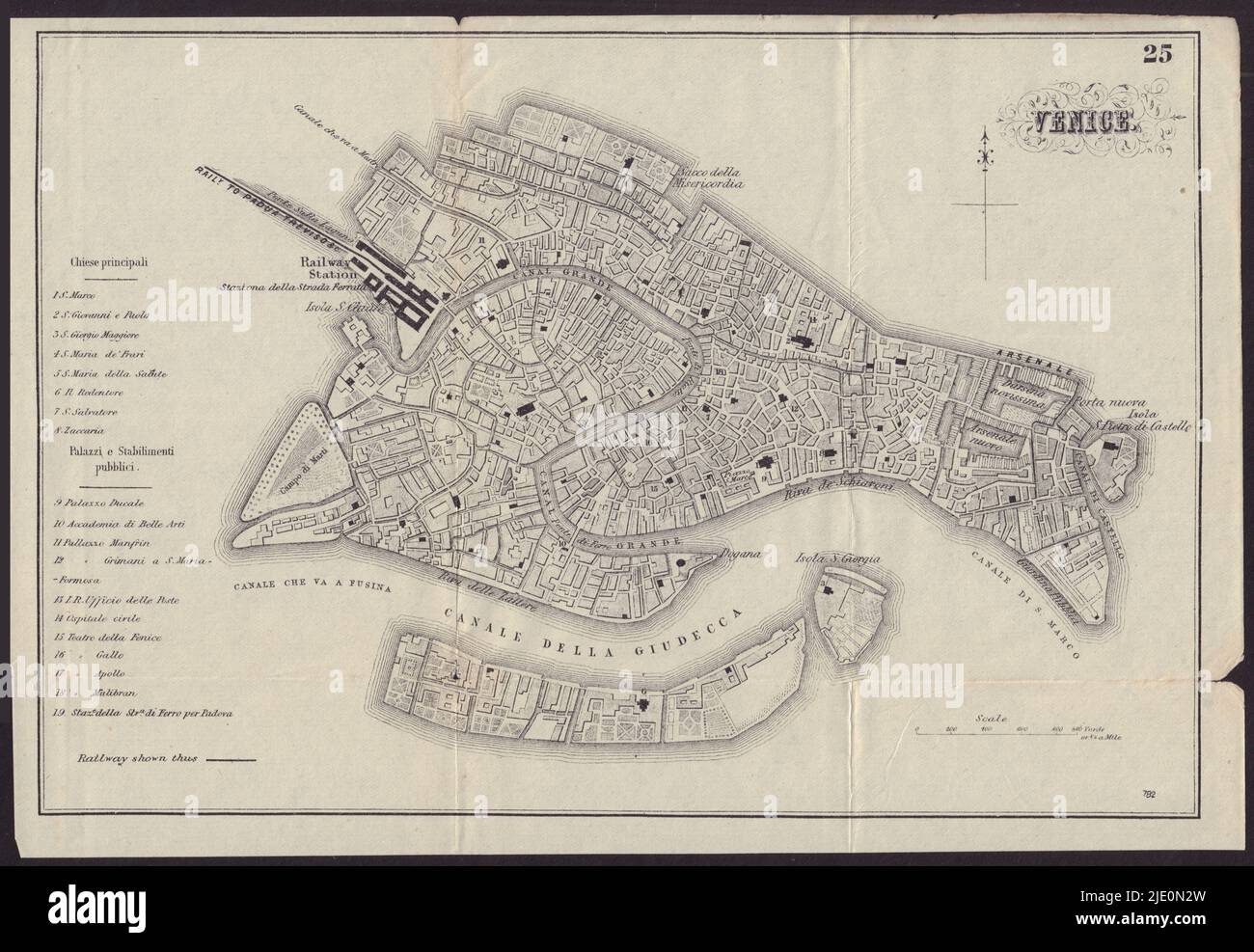 ITALY. Venice. Venezia. town city plan 1882 old antique vintage map ...