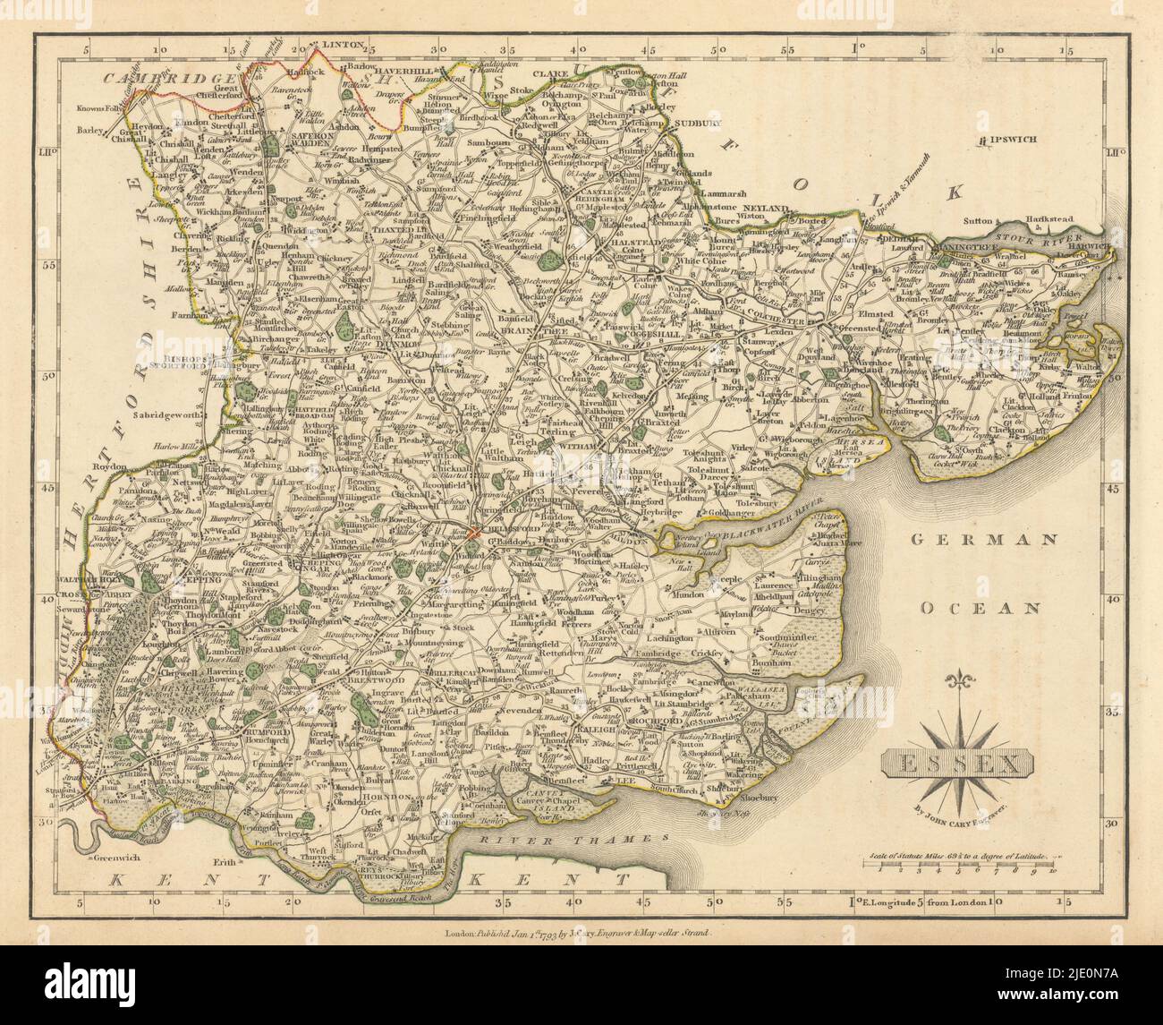 Old english county map john hi-res stock photography and images - Alamy
