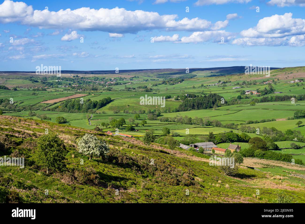 North York Moors view of Danby village from Blakey Ridge North York ...
