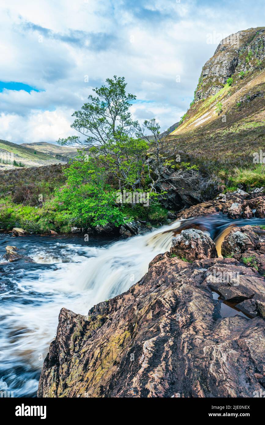 Waterfalls on the Dundonnell River in Wester Ross, NC500, Highlands ...