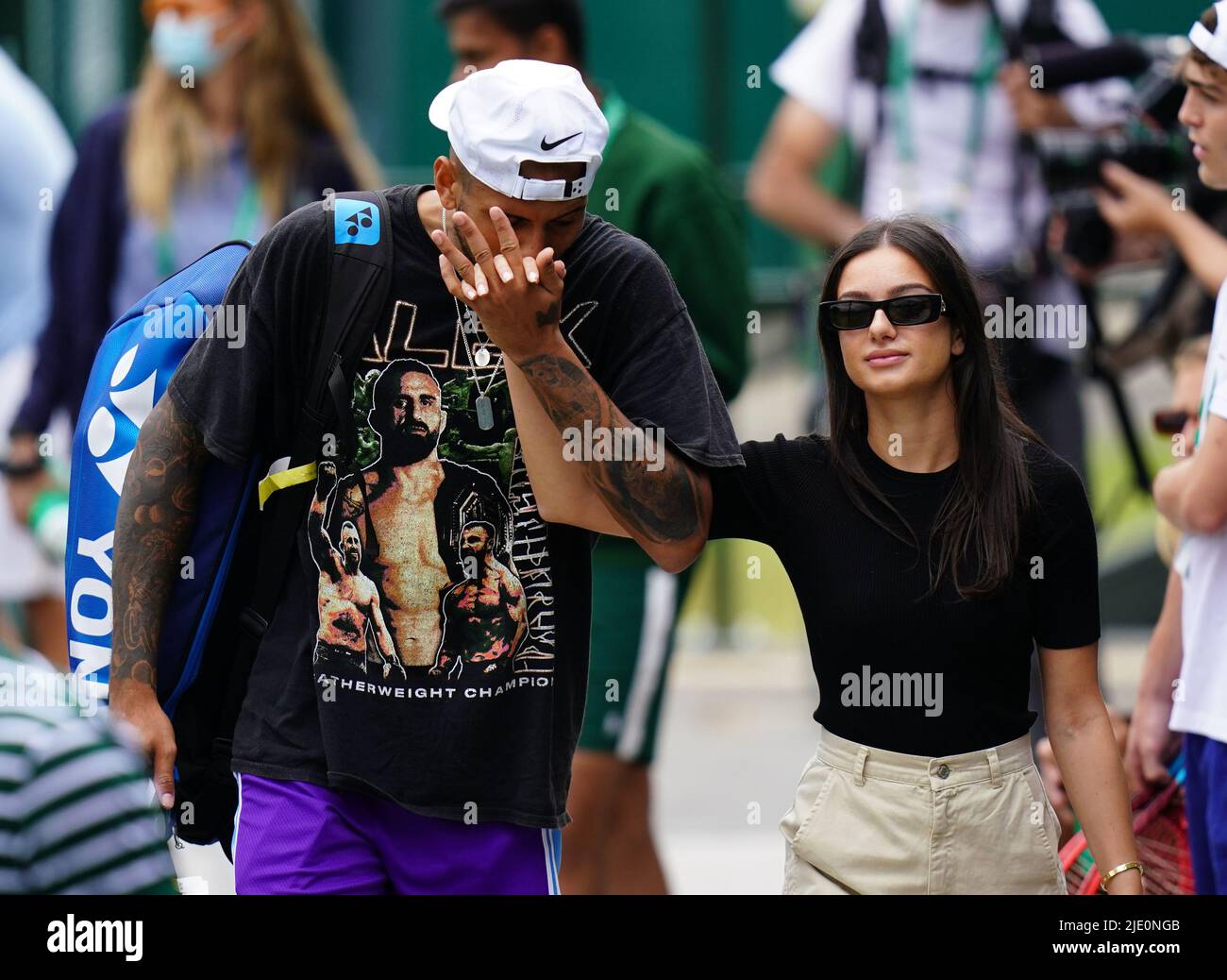 Nick Kyrgios with girlfriend Costeen Hatzi ahead of the 2022 Wimbledon ...