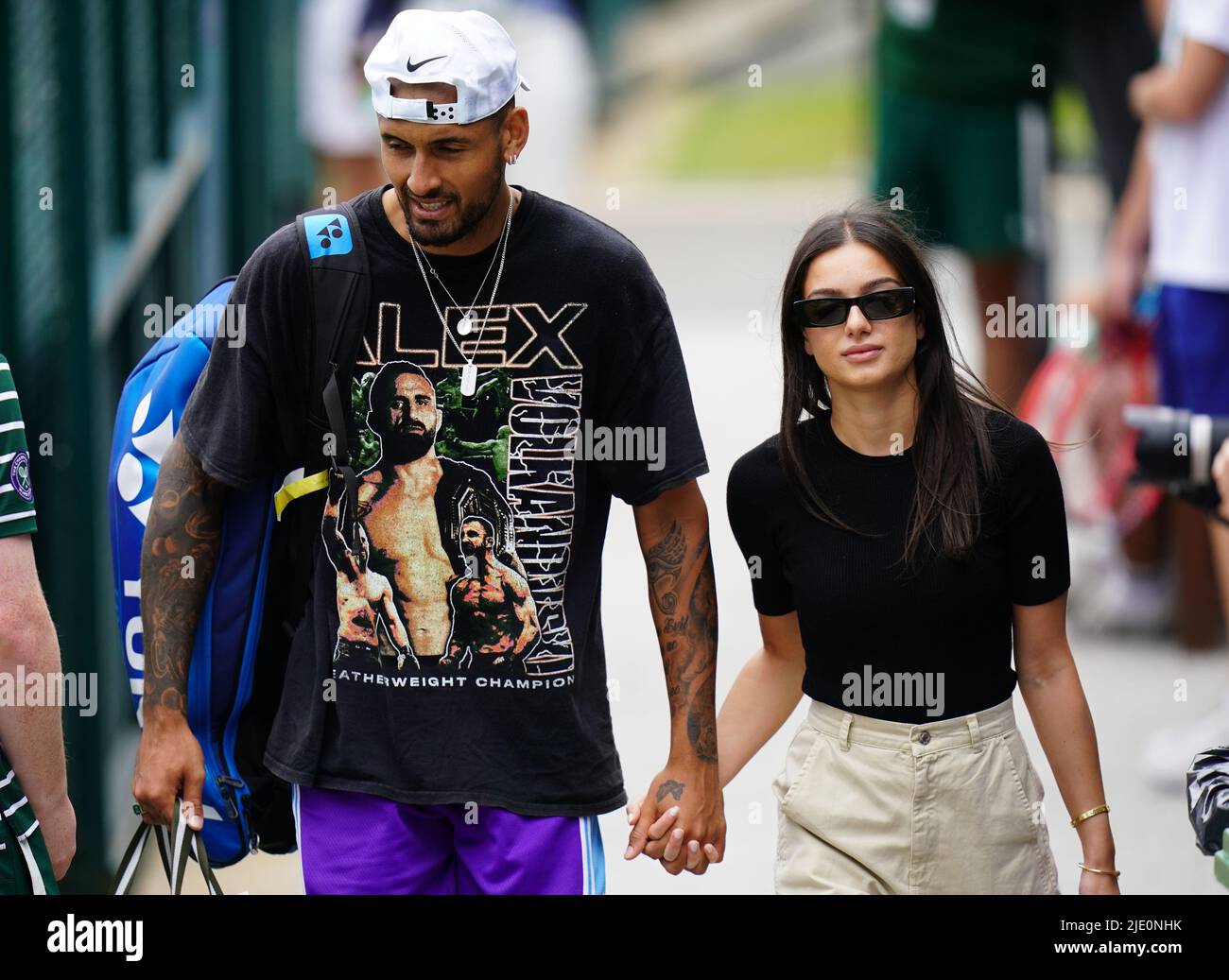 Nick Kyrgios with girlfriend Costeen Hatzi ahead of the 2022 Wimbledon ...