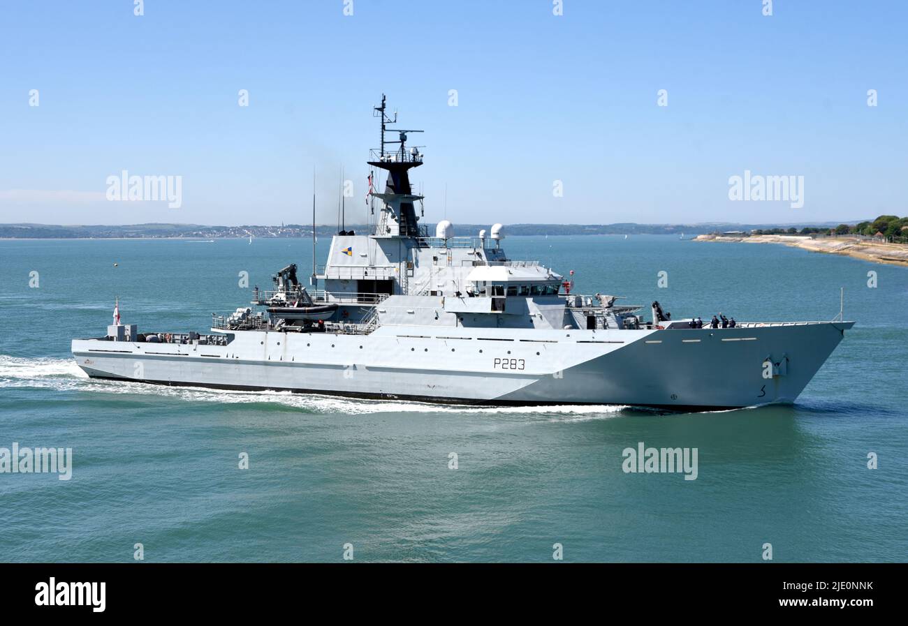 22/06/2022 Portsmouth UK HMS Mersey is a River-Class off shore patrol ...