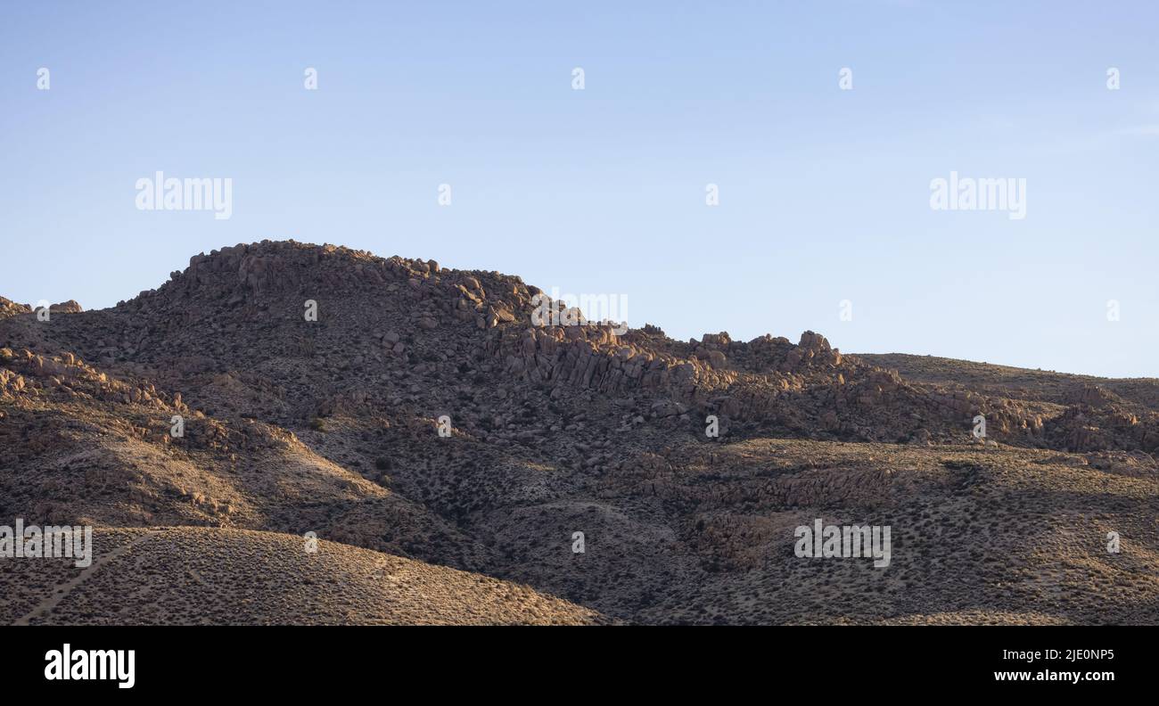 Rocky Desert Mountain Nature Landscape. Sunny Blue Sky. Nevada Stock ...