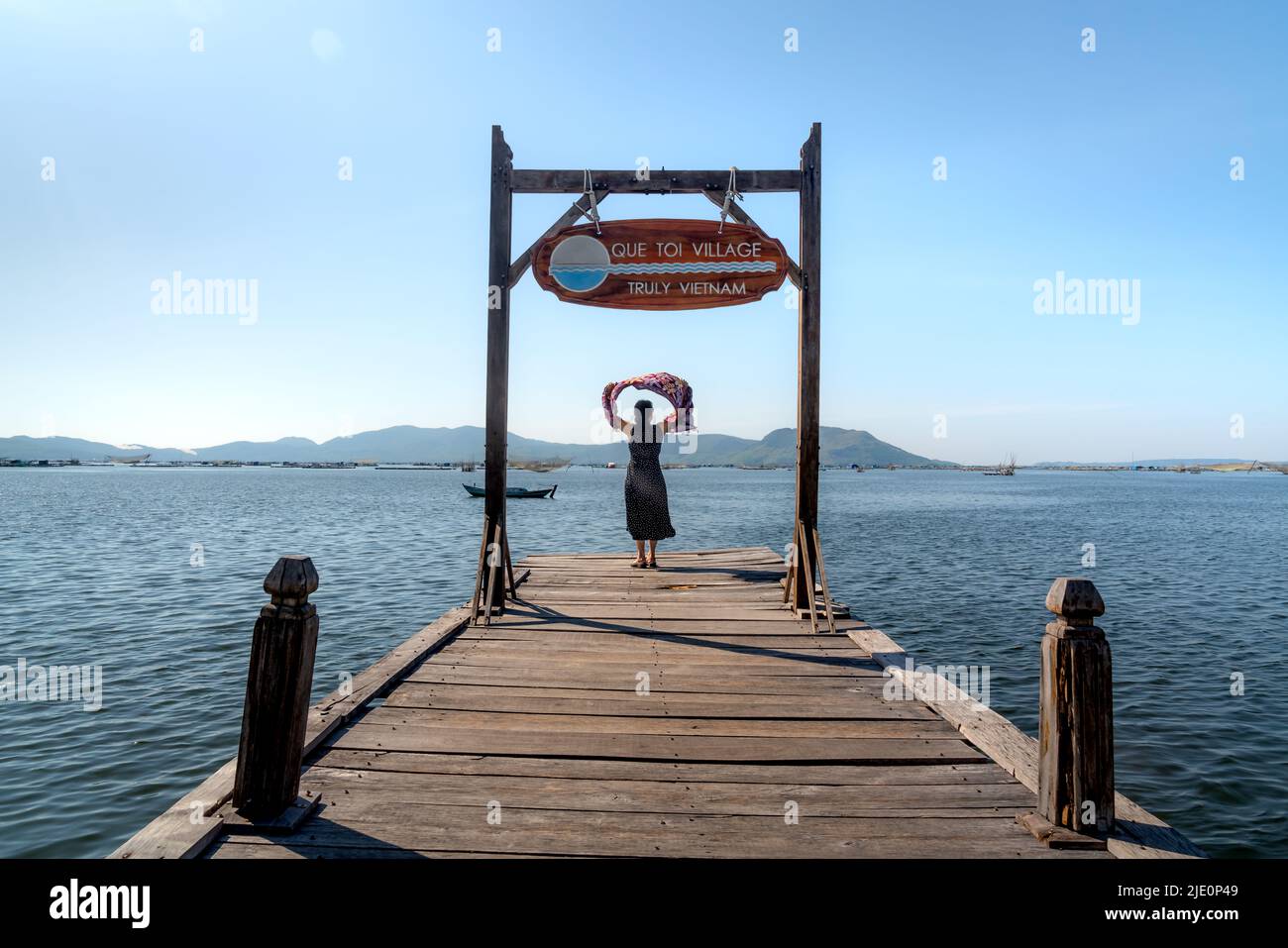 Xuan Dai Bay, Phu Yen Province, Vietnam - June 19, 2022: A female ...