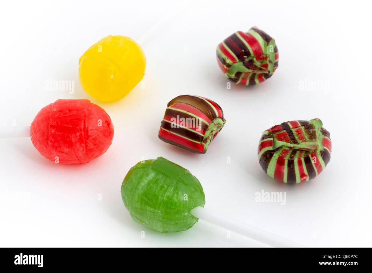 Colorful striped candies. Akide Sekeri. Lollipop Stock Photo - Alamy