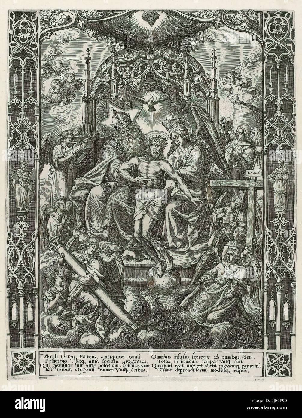 Holy Trinity (Mercy Seat), God the Father seated on a throne together ...