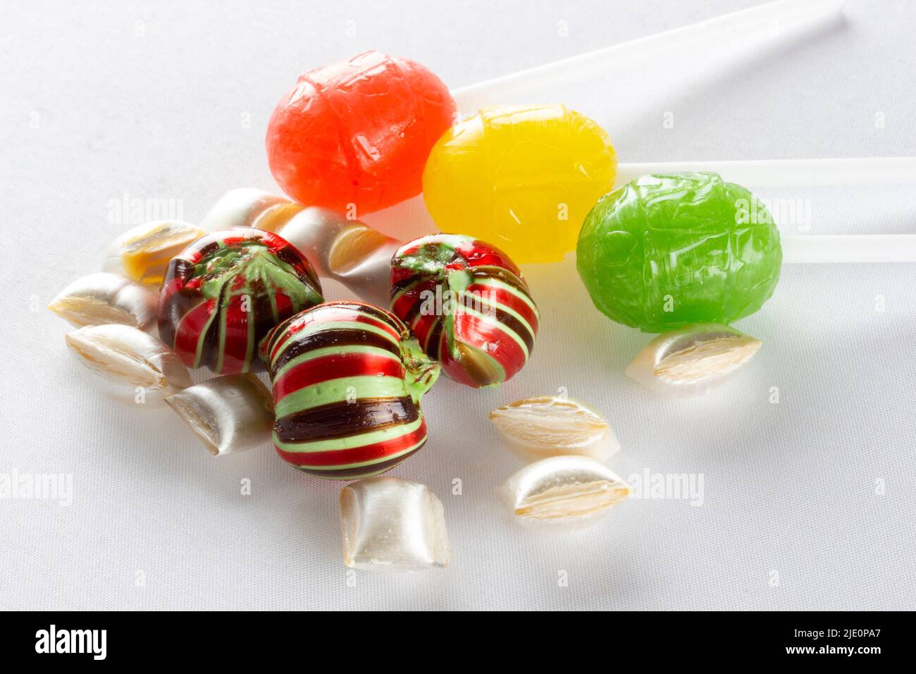 Colorful striped candies. Akide Sekeri. Lollipop Stock Photo - Alamy