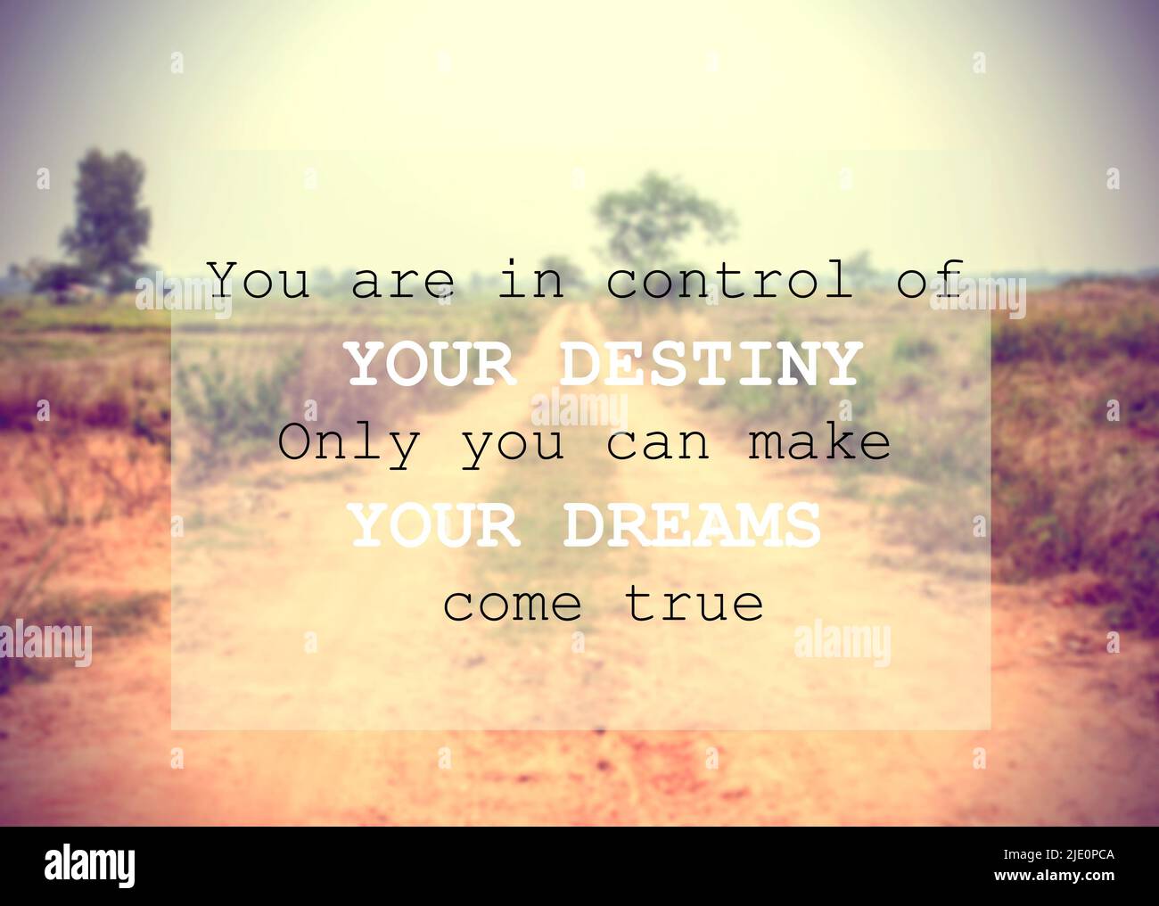 Inspirational quote & motivational on blurred background with vintage ...