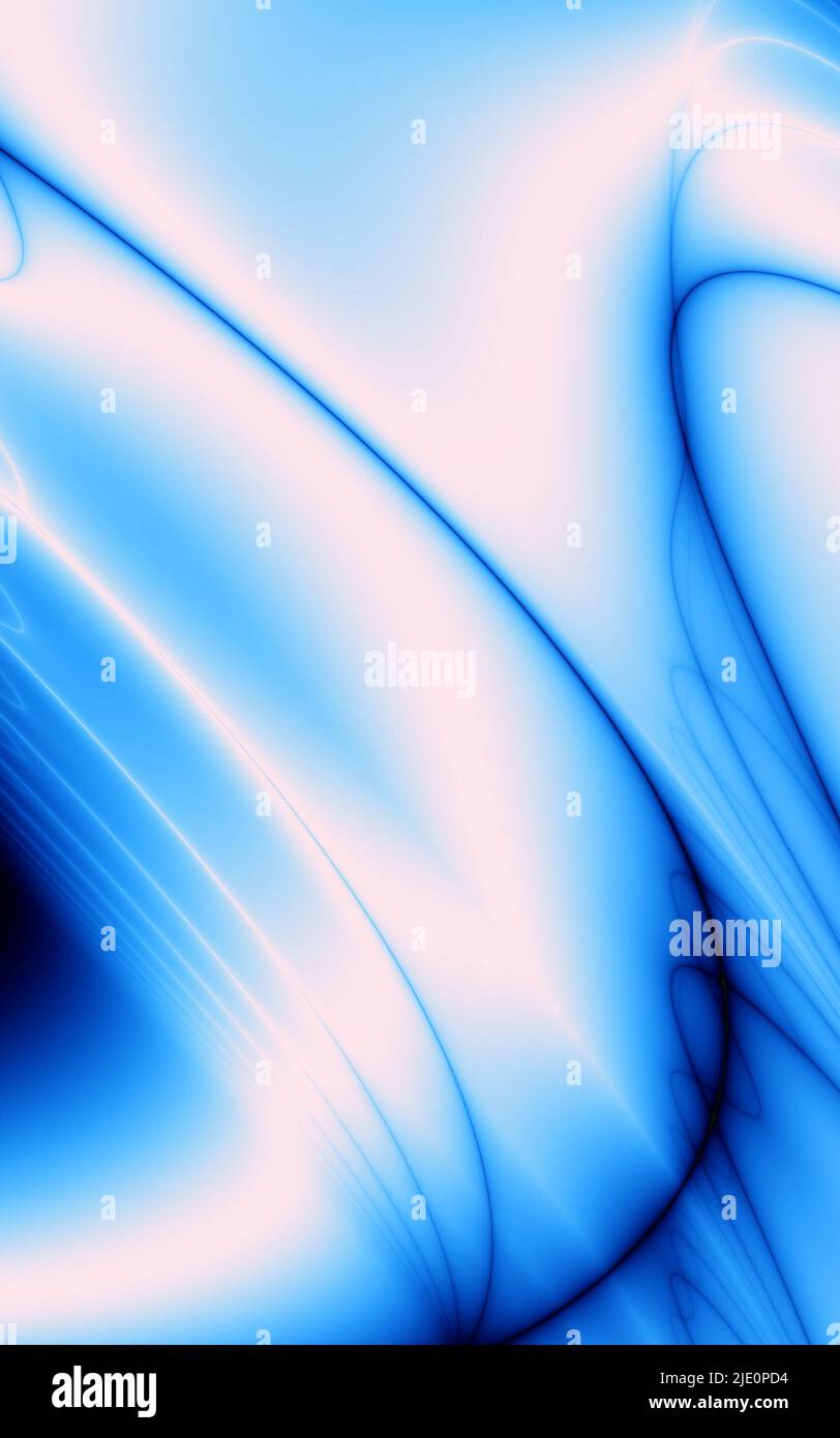 Blue wave art vertical illustration phone background Stock Photo - Alamy