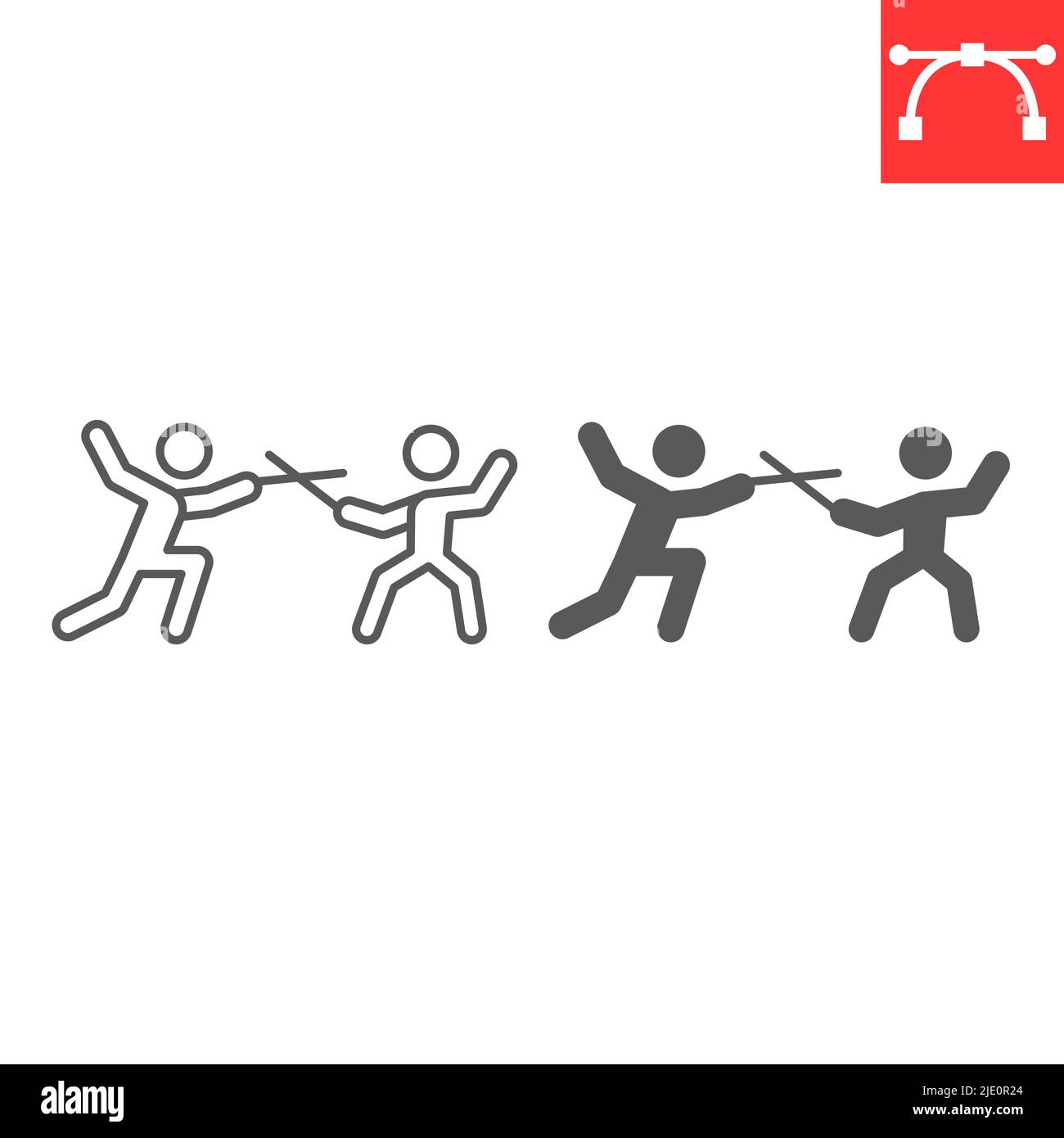 Fencing sport line and glyph icon, sport and fight, fencing vector icon ...