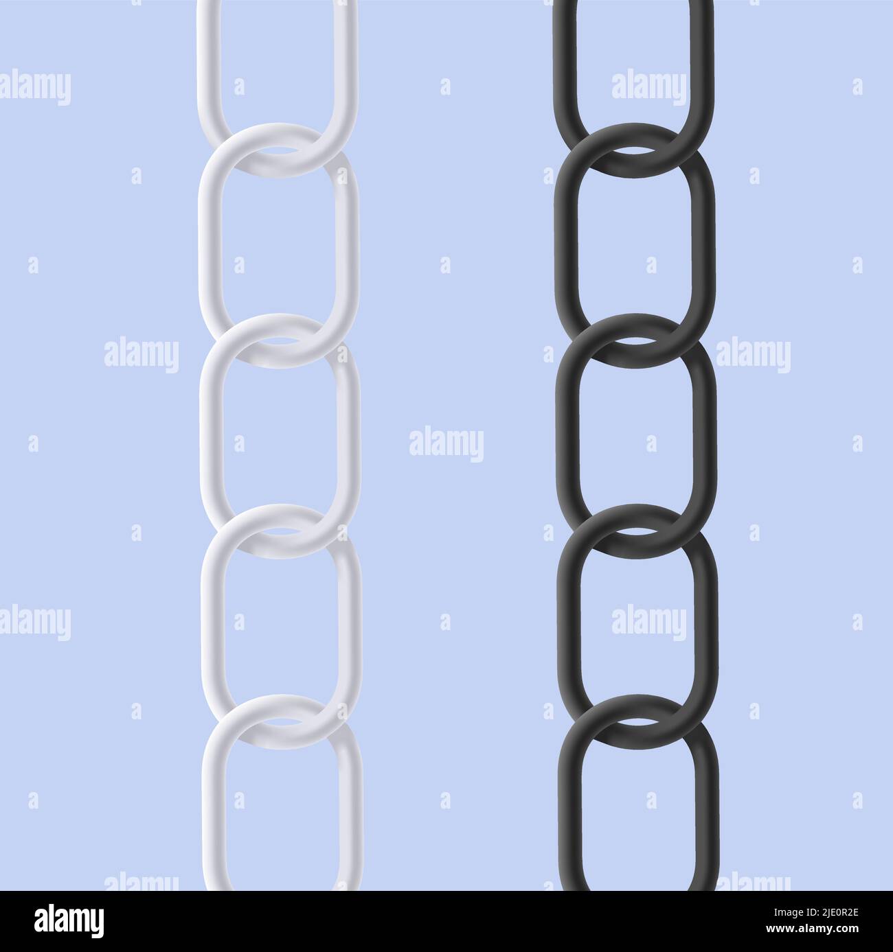 3d chain illustration, white and black lines of chain Stock Vector ...